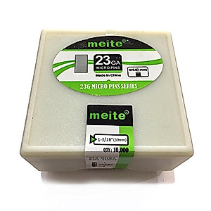 meite 23 Gauge Pin Nails, 1-3/16-Inch Micro Headless Pins for Pin Nailer - Copper Plated Pins Nails for Nail Gun, Ideal for Fine Woodworking and Trim Work (10,000 PCS)