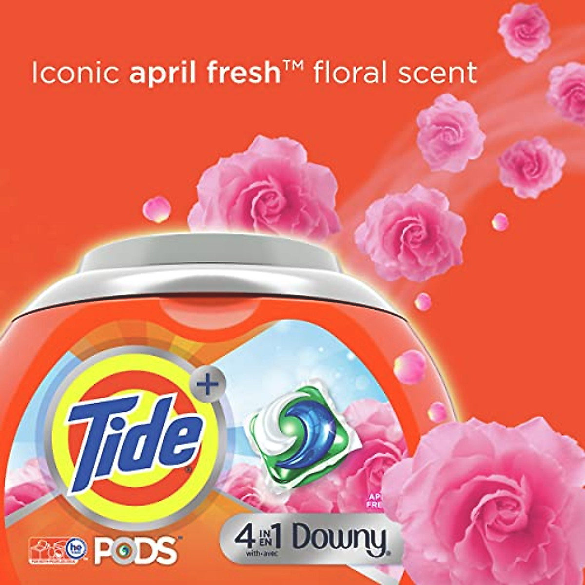 Tide PODS with Downy, Liquid Laundry Detergent Pacs, April Fresh, 23 count