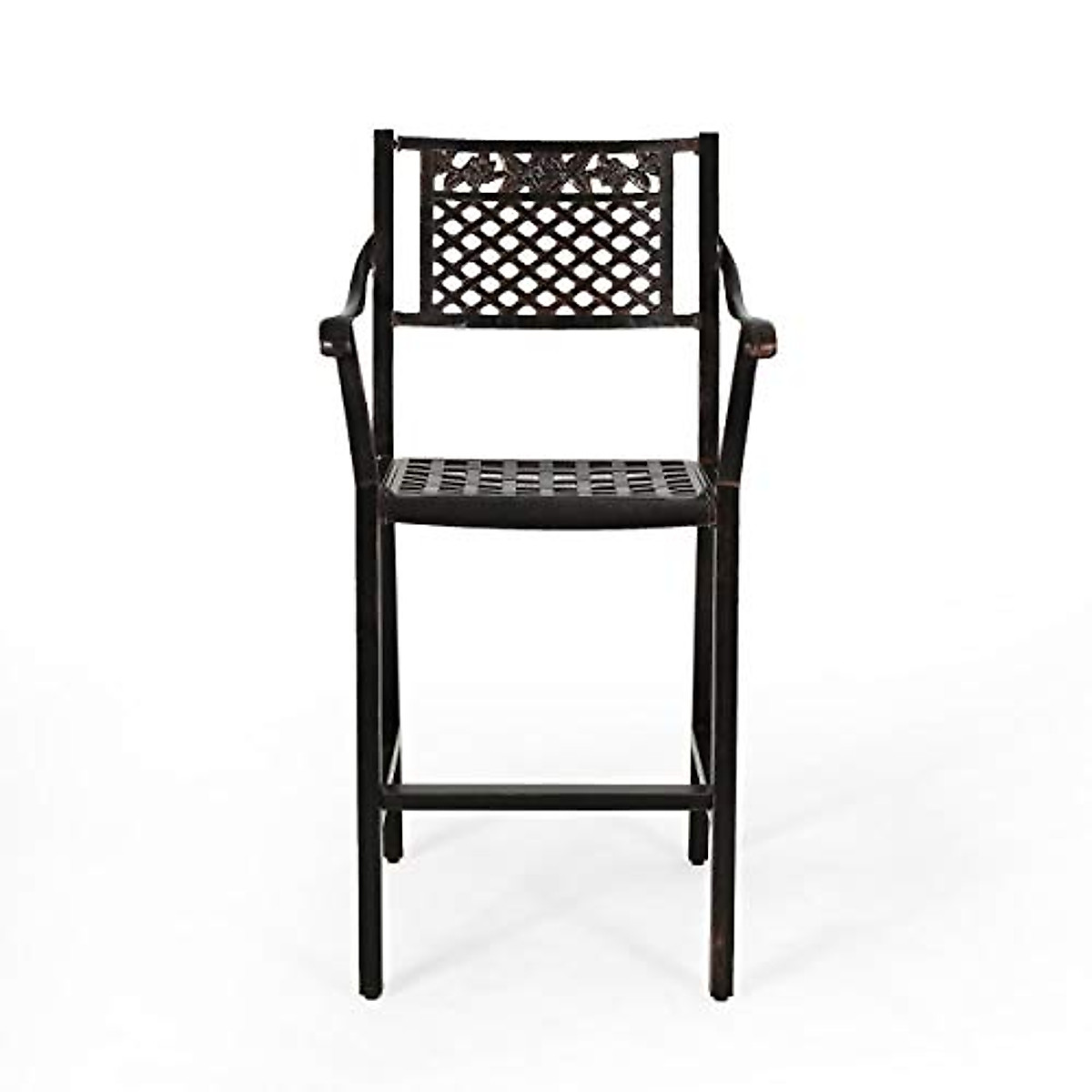 Christopher Knight Home Athena Outdoor 29" Aluminum Barstool (Set of 2), Copper Finish