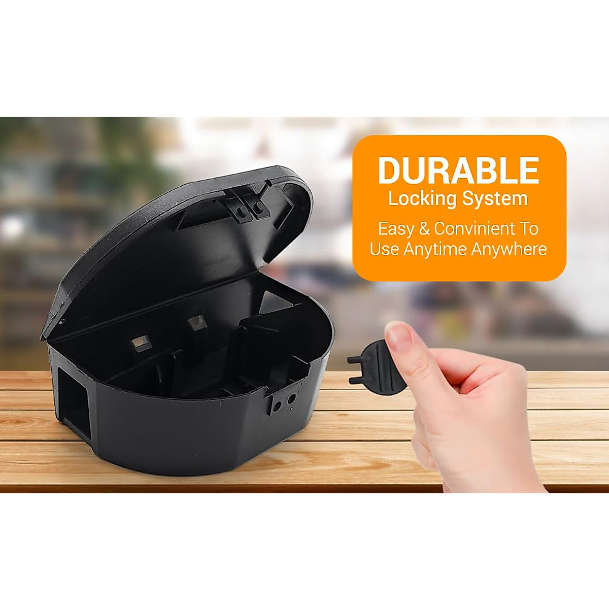 8 Pack - Mouse Bait Stations – Mice, Moles or Small Rodent Traps – Reusable Indoor Rodent Control Bait Box