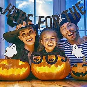 Black Here for The Boos Banner Halloween Party Banner, Boos and Booze Party Banner Hocus Pocus Banner Here for The Boos Sign Decorations for Haunted House Halloween Mantle Home Decor