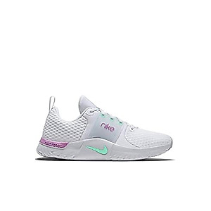 Nike Women's Renew in Season TR 10 Shoe, White/Green Glow-Violet Shock, 8.5 M US
