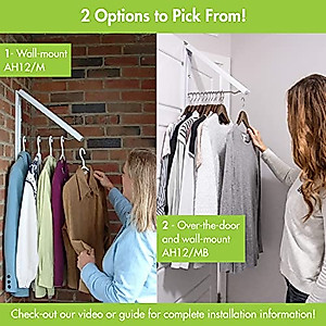 InstaHanger - The Original Foldable Clothes Drying Rack - Space Saving Laundry and Closet Organizer - 2 Pack Original Wall Mount