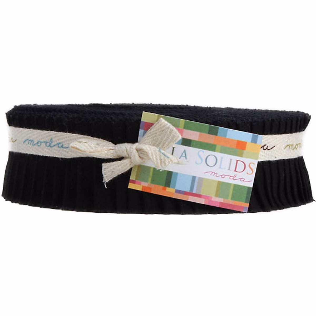 Bella Solids Black Honey Bun 40 1.5-inch Strips Moda Fabrics 9900HB 99