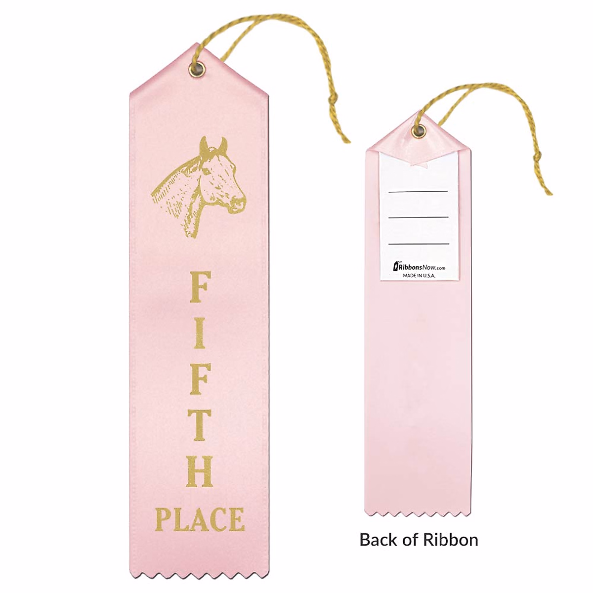 RibbonsNow Horse Show Ribbons 1st - 6th Place - 72 Total Ribbons - 12 Each Place with Card & String