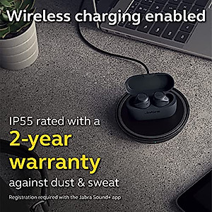 Jabra Elite Active 75t True Wireless Earbuds with Wireless Charging Enabled Case, Gray (Renewed)