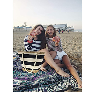 MeliMe large Beach Bag for Women Straw Beach Bags and Totes with Zipper for Pool Gym Travel Daily Tote Bag