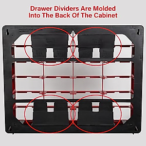 Akro-Mils 10164 64 Drawer Plastic Parts Storage Hardware and Craft Cabinet, 20" x 15.75", Black
