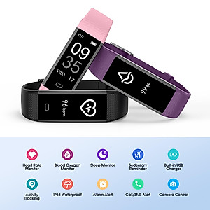 Stiive Fitness Tracker with Heart Rate Sleep Monitor, Daily IP68 Waterproof Activity Tracker with Pedometer Watch, Health Tracker Calories & Step Counter, Fitness Watch for Women Men