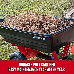 Craftsman CMXGZBF7124489 10-cu ft Poly Dump Cart, One Size, Red