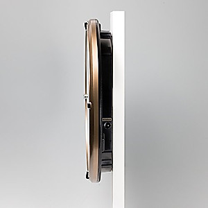 Seiko Clock KX203B Wall Clock, Automatic Light, Radio, Analog, Visible Even at Night, Brown, Metallic