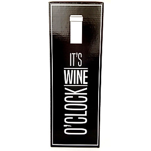 Zhouchou It's Wine O'Clock - Wine Bottle Shaped Glass Novelty Gift - Fits a Whole 750ml Bottle of Wine!!!! (1)