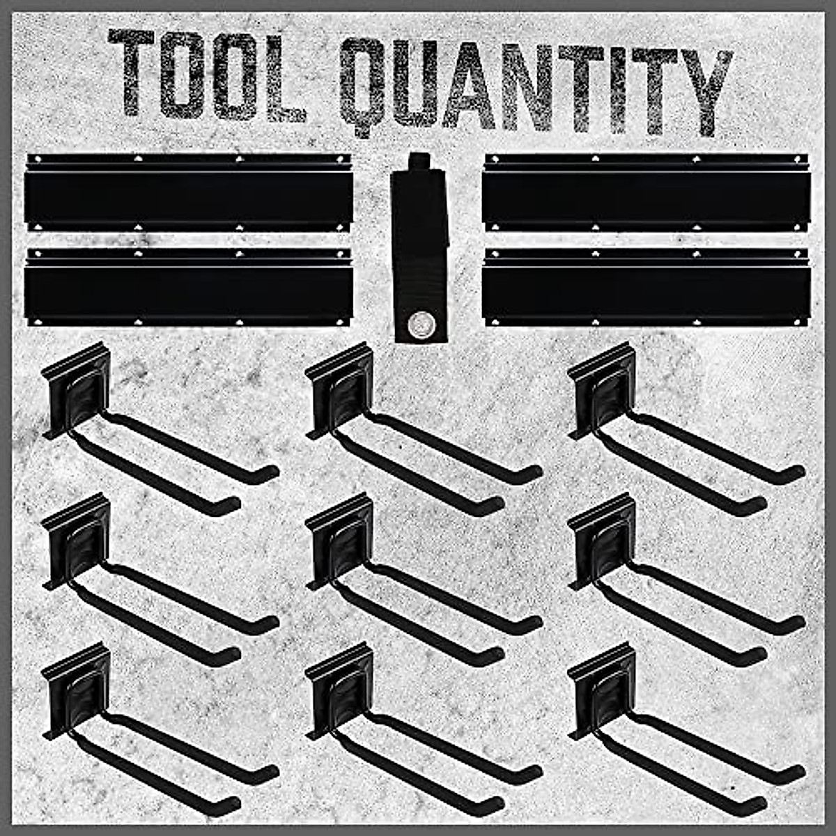 HORUSDY 64-Inch Heavy Duty Garage Organization Rack, 4 packs Rails and 9 Adjustable Hooks, Tool Organizer Rack with Heavy Double Hooks Tracks Max Load 600LB
