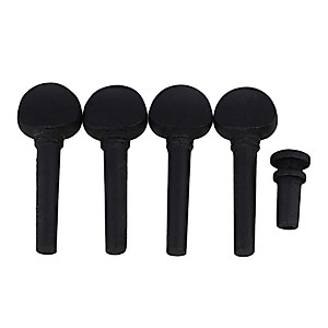 Lovermusic Black Wooden Tuning Pegs,Tuning Pegs with Endpin Replacement Parts for Violin String