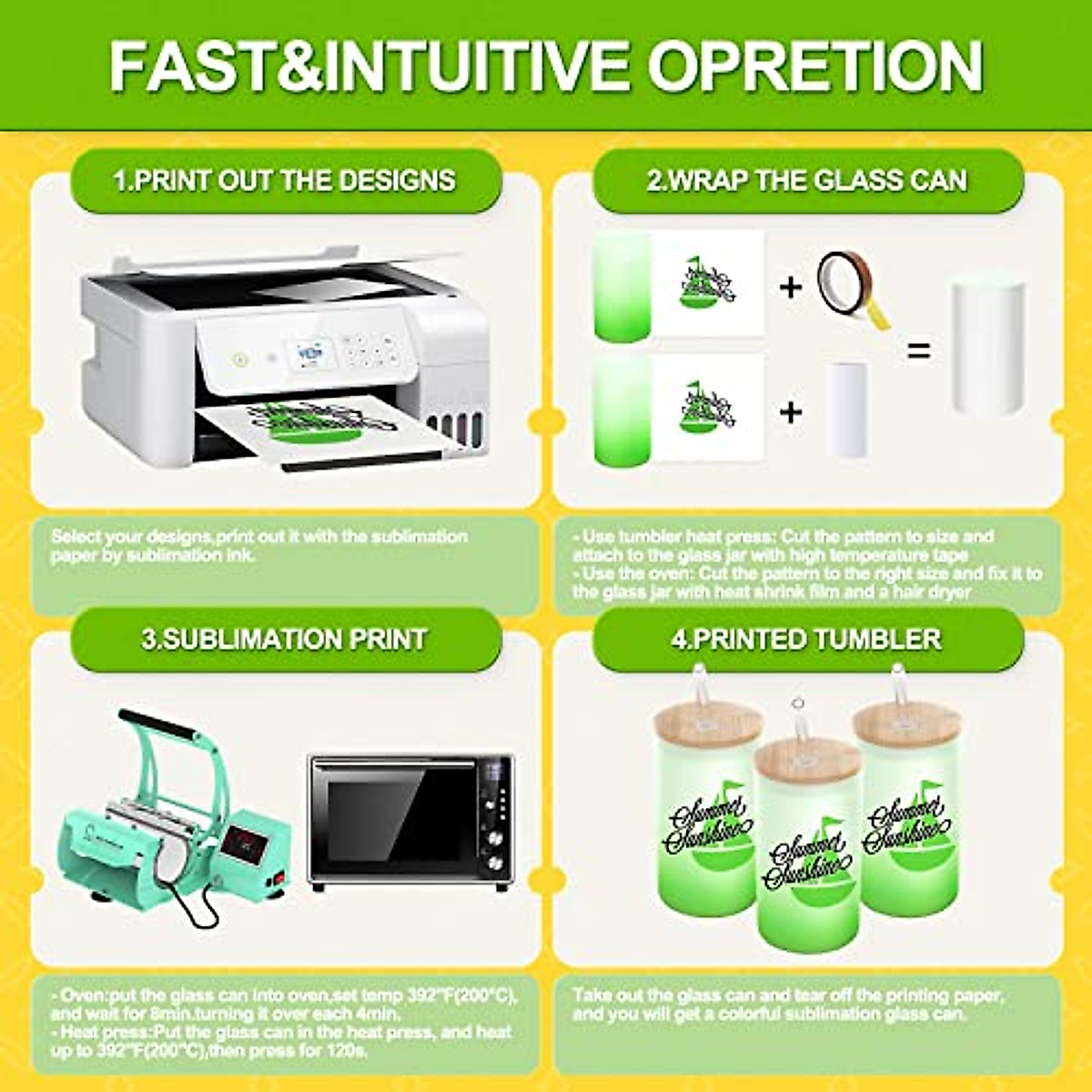 Stamp colour Sublimation Glass Cans Blanks Straight Skinny Tumbler 16 OZ Colorful 5 pcs With Bamboo Lid and Clear Glass Straw for Mug Tumbler Heat Press Machine Iced Coffee,Juice,Soda,Drinks