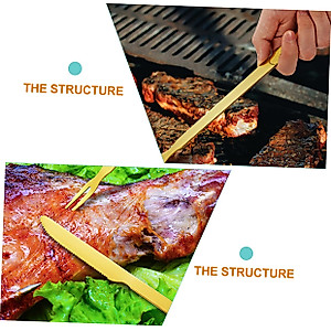 Yardwe 3 Sets Barbecue and Fork Carving Fruit Barbecue Meat Brisket BBQ Fork Meat Slicing Steak Knives Stainless Steel Meat Cleaver Outdoor