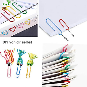 Vinaco Paper Clips Colorful, 400PCS Medium and Jumbo（1.3 inch & 2 inch）Paper Clips, Durable and Rustproof, Coated Large Paper Clips Great for Office School Document Organizing (Multicolored)