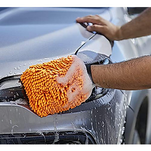 Microfiber Car Wash Mitt by Armor All, Noodle Tech Car Wash Glove for Clean Cars, Trucks, Motorcycles, 1 Each