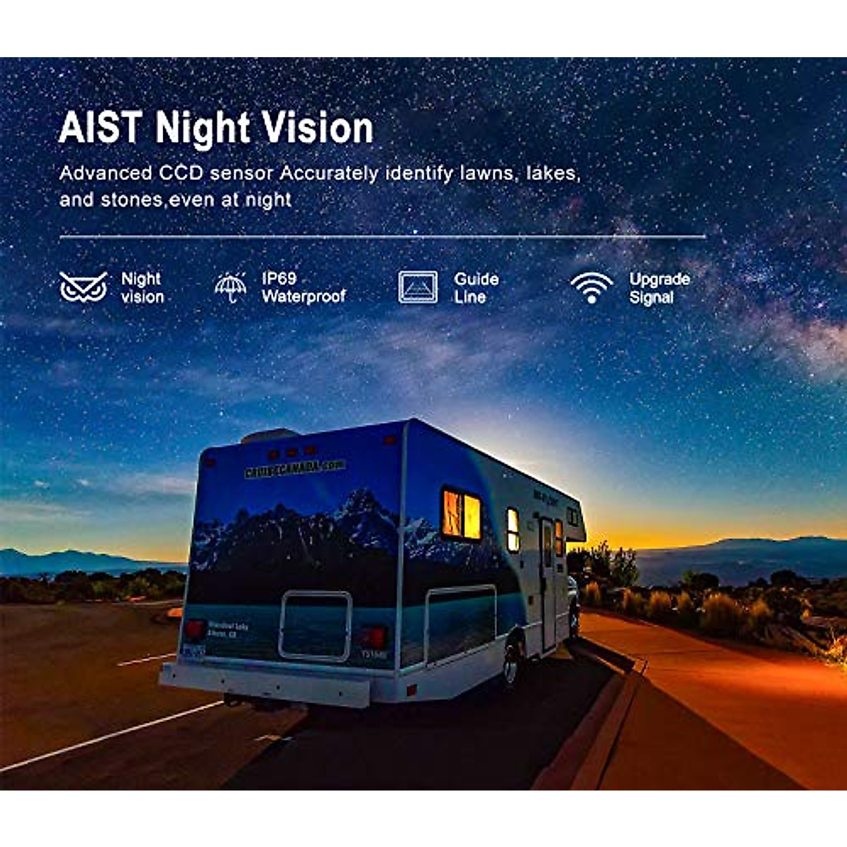 ZEROXCLUB HD Digital Wireless Backup Camera for RV/Truck/Trailer/Van/Bus, 7 Inch HD 1080p LCD Monitor and IP69 Waterproof Rear Camera System,HDCVI Signal,Night Vision,Record(SW01-black)