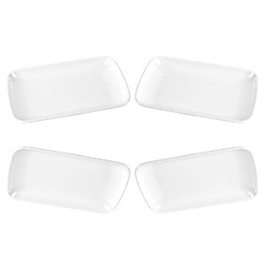 Hemoton 4pcs White Rectangular Melamine Plates, Dinner Plates Salad Serving Dishes Unbreakable Elegant Dinnerware Microwave Dishwasher Oven Safe