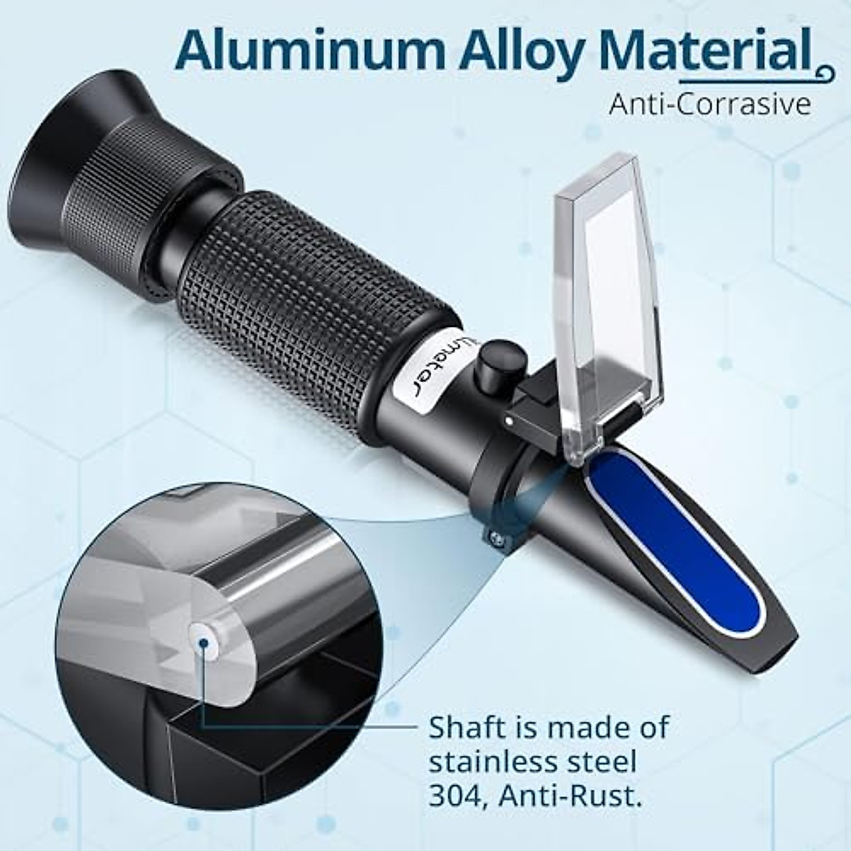 ALLmeter Grape Wine Refractometer Brix Alcohol Refractometer for Grape Wine Brewing Measure Sugar Content & Predict Alcohol Degree Dual Scale of 0-40% Brix & 0-25% vol Alcohol for Brewing Winemaking
