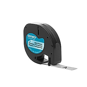 DYMO - DYM16952 Authentic LetraTag Labeling Tape for LetraTag Label Makers, Black Print on Clear pastic Tape, 1/2'' W x 13' L, 1 roll (16952)