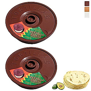 2 X Tortilla Container Keeper Microwave Warmer 8" Round Pita Taco Warm Flatbread