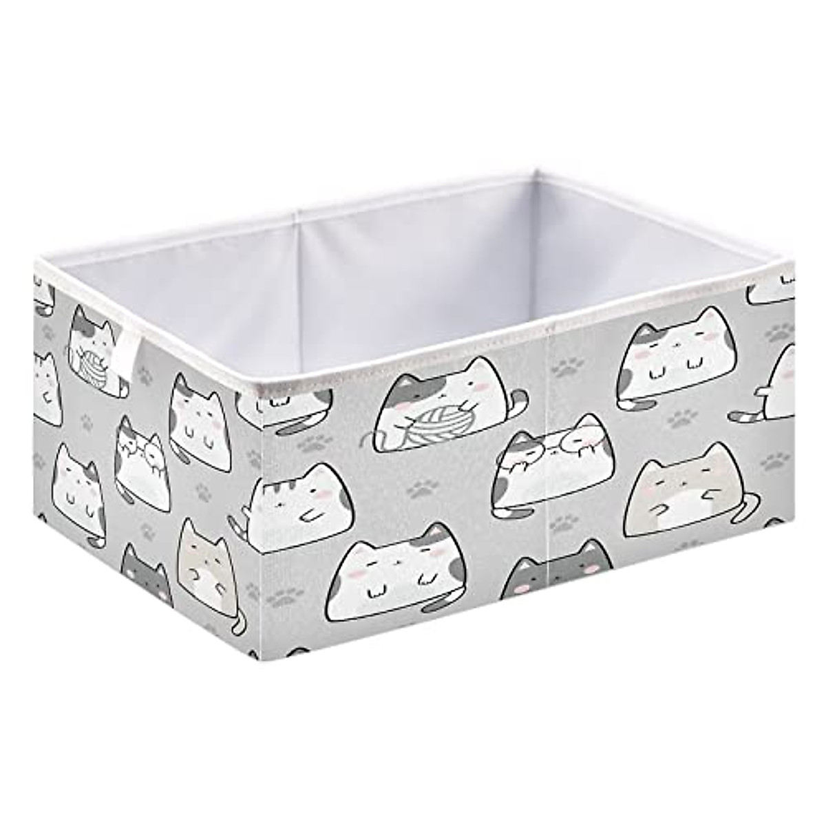 Kigai Cute Cat Cube Storage Bins - 11x11x11 in Large Foldable Cubes Organizer Storage Basket for Home Office, Nursery, Shelf, Closet
