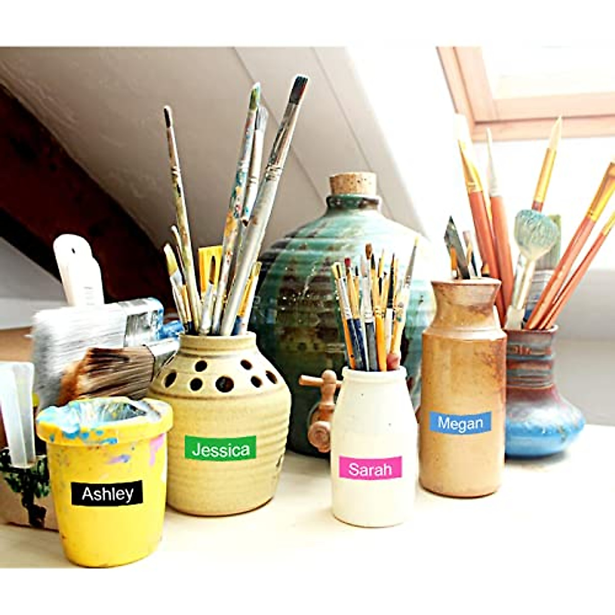 Label KINGDOM Compatible Label Tape Replacement for Brother P Touch TZe TZ Tape 12mm 0.47 Inch Laminated (White on Black,Blue,Turquoise Blue,Berry Pink,Lime Green) for Brother PTD210 PTH110 PTD400