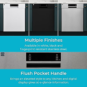 Kenmore 24" Built-In Stainless Steel Tub Dishwasher with SmartWash, Smart Dry, and MoreSpace Adjustable Rack, Energy Star Certified, Fingerprint Resistant Stainless Steel