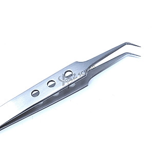 Eyelash Eyebrow Lashes Extensions Volume 3D+ 5D 6D Stainless Steel Tweezers (45 Degree Semi Angled)