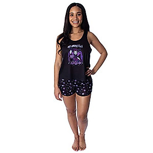Disney Villains Women's Evil Queen Not Impressed Tank Top and Shorts Loungewear Pajama Set (2X-Large) Black