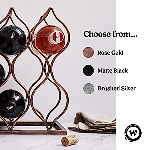 will's Tabletop Wine Rack - Imperial Trellis (8 Bottle, Silver) – Freestanding countertop Wine Rack and Wine Bottle Storage, Perfect Wine Gifts and Accessories for Wine Lovers, no Assembly Required