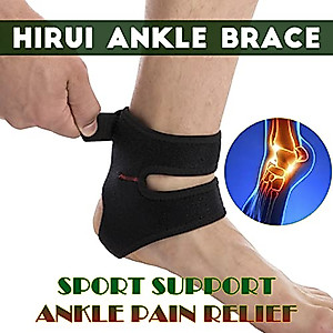 HiRui Ankle Brace Ankle Support for Men Women, Adjustable Ankle Wraps Ankle Stabilizer for Sports Protection Running Basketball Arthritis Sprain, Breathable (One Size, Black, 2-Pack)