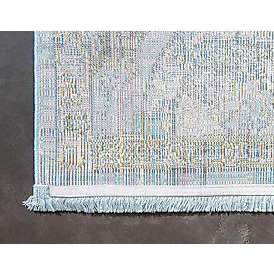 Unique Loom Baracoa Collection Area Rug - Coppelia (4' 3" x 6' 1" Rectangle, Light Blue/ Blue)