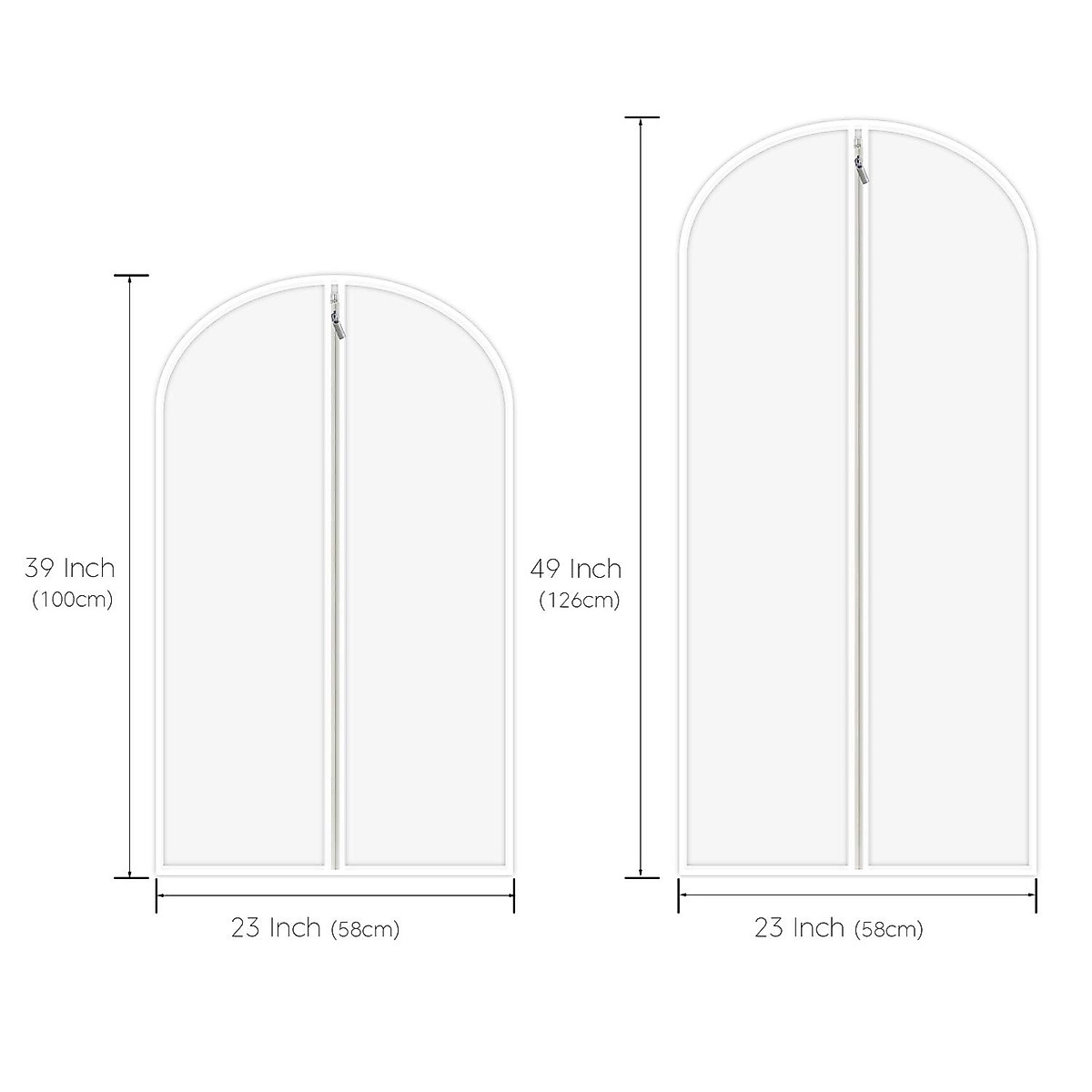 AOFUL Garment Cover Bag, Translucent PEVA Clothes Covers Organizer Storage Pack of 10 (8 Medium + 2 Large)