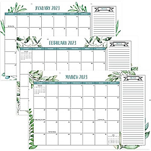 Aesthetic 2023 Greenery Desk Calendar - Runs Until July 2024 - 17"x11" Desktop/Wall Calendar for Easy Organizing