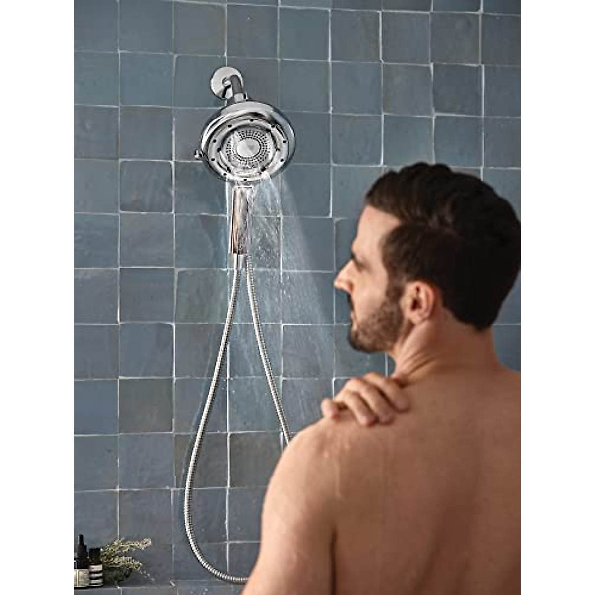 Moen N400H0CH Quattro Handheld Four Unique Shower Experiences and Magnetix Dock, Chrome