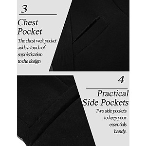 COOFANDY Men's Sportcoat Slim Fit Notched Lapel Causal Party Blazer Jacket Black