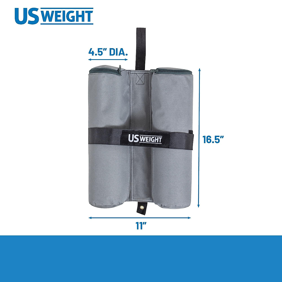 US Weight Titan Fillable Canopy Weight Bags (4-Pack) with Reliable Zippers, Double-Bagged Design, Heavy Duty Thread and Box-Stitched Stress Points