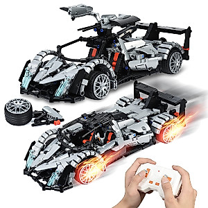TAXIDEA Build Your RC Car (990PCS) STEM RC Car Model Kit Building Blocks Toys Remote Control Racing Car Models Gifts for 6 7 8 9 10 11 12 13+ and Adults 1