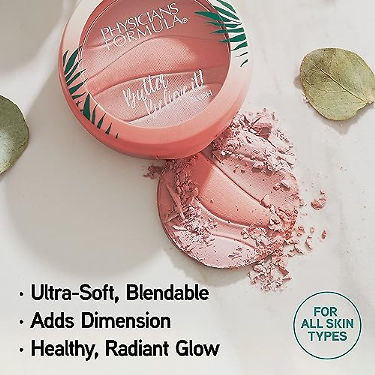 Physicians Formula Butter Believe It Blush Makeup Powder, Pink Sands | Murumuru Butter | For Sensitive Skin | Dermatologist Tested, Clinicially Tested