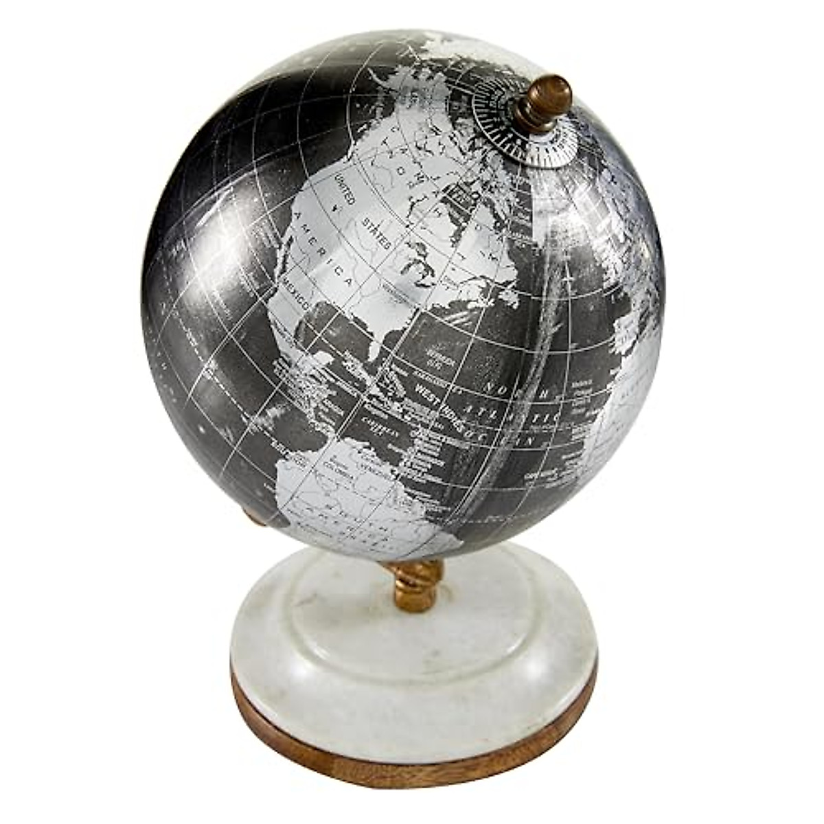Deco 79 Modern Plastic Globe, 5" x 5" x 7", Black