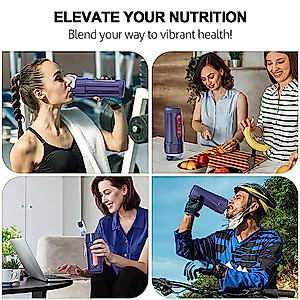 Portable Blender for Shakes and Smoothies - 12 Oz of Personal Blender Cup with 10 Ultra-Sharp Blades, Rechargeable Fresh Juicer Portable Blender for Home, Gym, Camping and Travel, BPA-Free