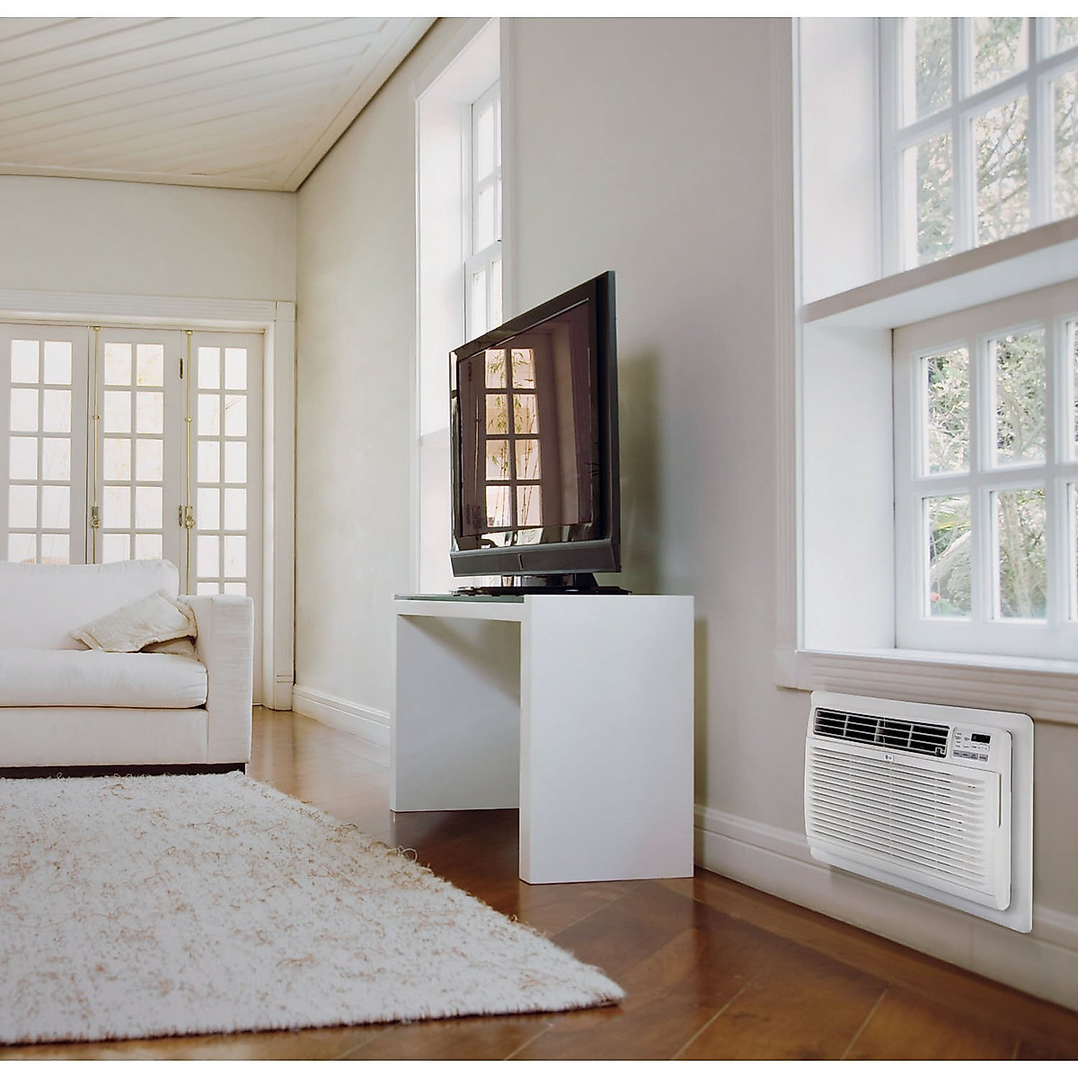 LG 9,800 BTU Through the Wall Air Conditioner, 230/208V, Cools up to 440 Sq. Ft. for Bedroom, Living Room, Apartment,, with Remote, 3 Cool & Fan Speeds, Wall AC Unit, White