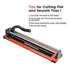 Goplus 24 Inch Tile Cutter, Professional Manual Tile Cutter for Ceramic, Porcelain Tiles, Floor Tile Cutter with Tungsten Carbide Cutting Wheel, Ergonomic Handle, Anti-skid Feet & Removable Scale