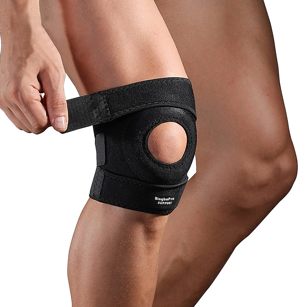 BingboPro® Adjustable Knee Brace For Knee Pain Relief, Knee Support Wrap for Women Men,Knee Compression With Open Patella Stabilizer Knee Pad For Meniscus Tear,Arthritis,ACL,Injury,Running,Working out