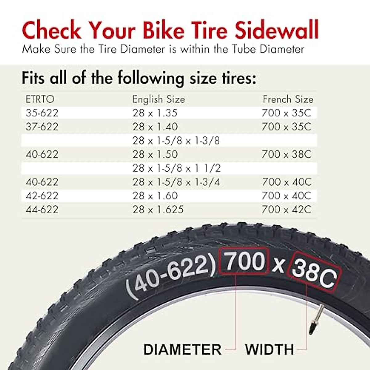 LotFancy 700C Bike Tubes, 2Pcs 700x35/43c Road Bike tube, 48mm Presta Valve, 700x35C 700x38C 700x40C 700x42C 700x43C Bicycle Tire Tubes, 40-622 28" x 1-5/8 x 1 1/2 Tube