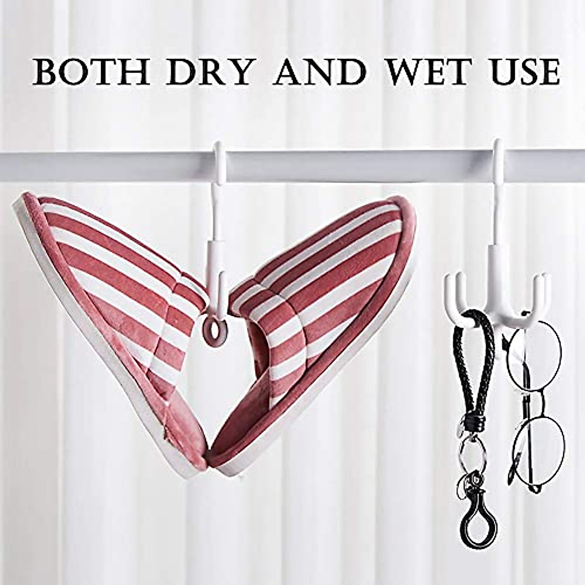 LIUHE 3 Pack Hangers for Closet, 4 Claws 360 Degree Rotatable, 6.3 Inches Large Size Twirl Stackable Hooks Tie Racks for Scarves Belts Ties Clothes Bags Shoes Scarf Closet Organizer Closet Storage