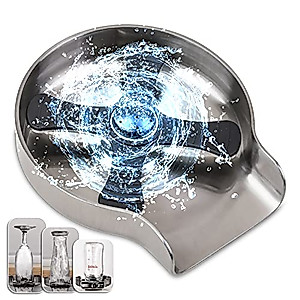 Glass rinser for kitchen sink, cup washer for sink with stainless steel upgraded powerful 360°washing for home bar hotel restaurant office(Brushed nickel)